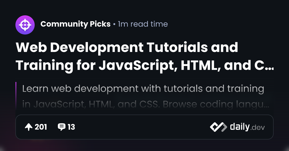 Web Development Tutorials and Training for JavaScript, HTML, and CSS ...