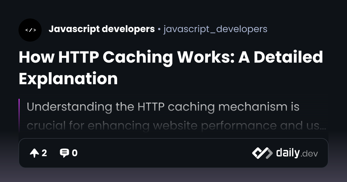 How HTTP Caching Works: A Detailed Explanation | daily.dev