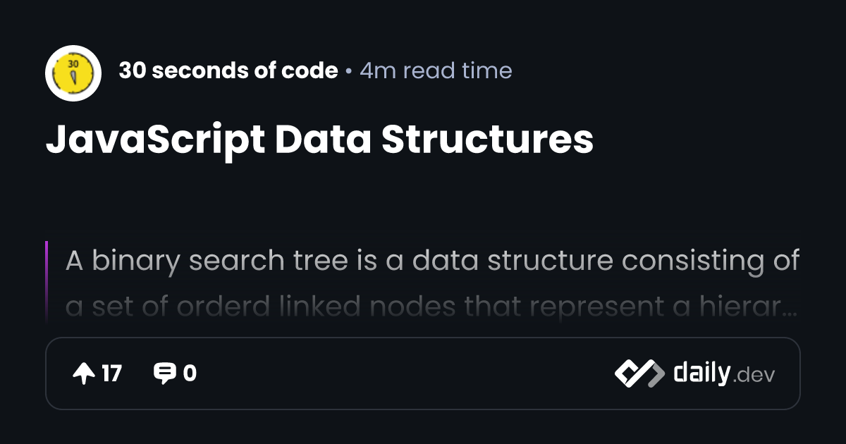 JavaScript Data Structures | daily.dev