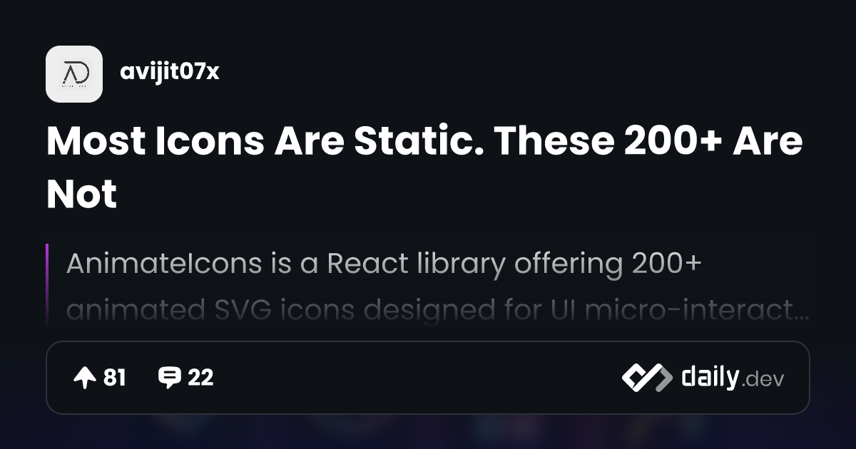 Most Icons Are Static. These 200+ Are Not | daily.dev