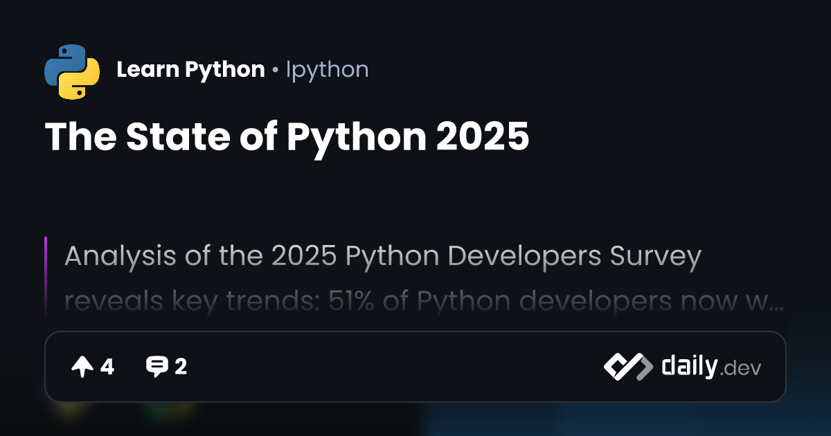 The State of Python 2025 | daily.dev
