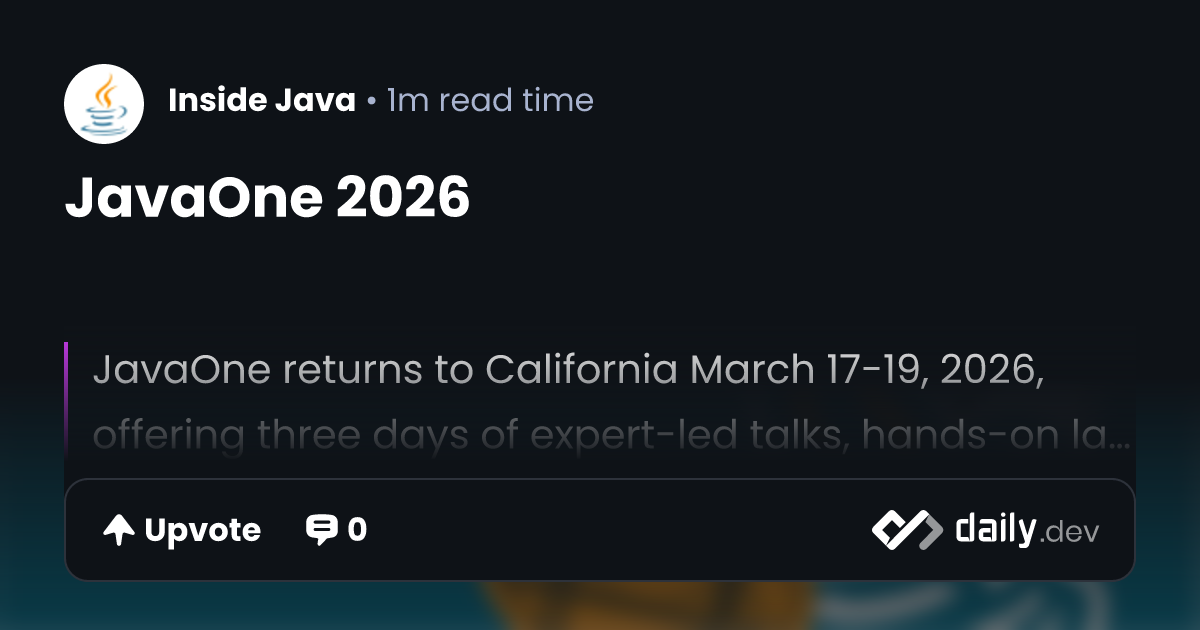 JavaOne 2026 | daily.dev