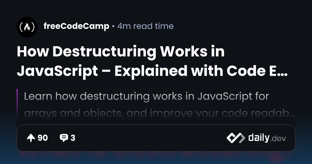 How Destructuring Works in JavaScript – Explained with Code Examples ...