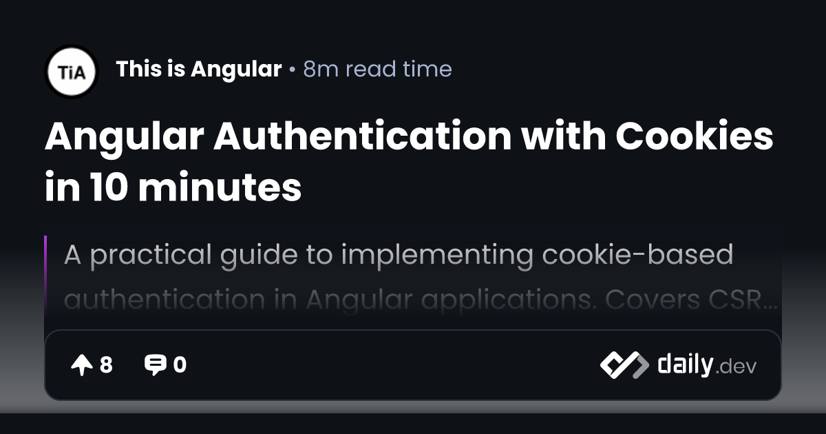 Angular Authentication with Cookies in 10 minutes
