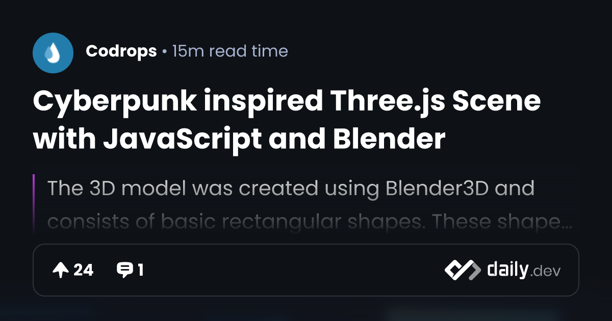Cyberpunk inspired Three.js Scene with JavaScript and...