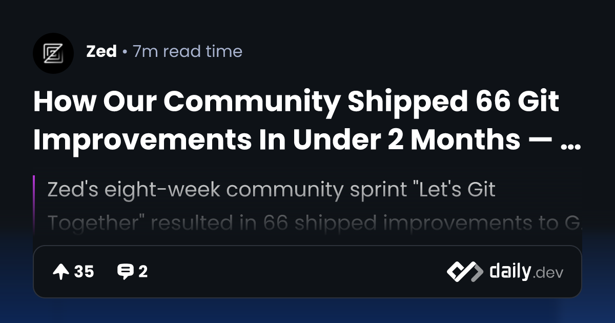 How Our Community Shipped 66 Git Improvements In Under 2...