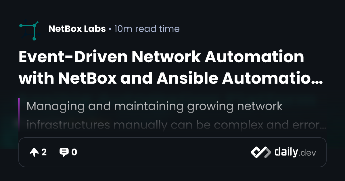Event-Driven Network Automation with NetBox and Ansible Automation ...
