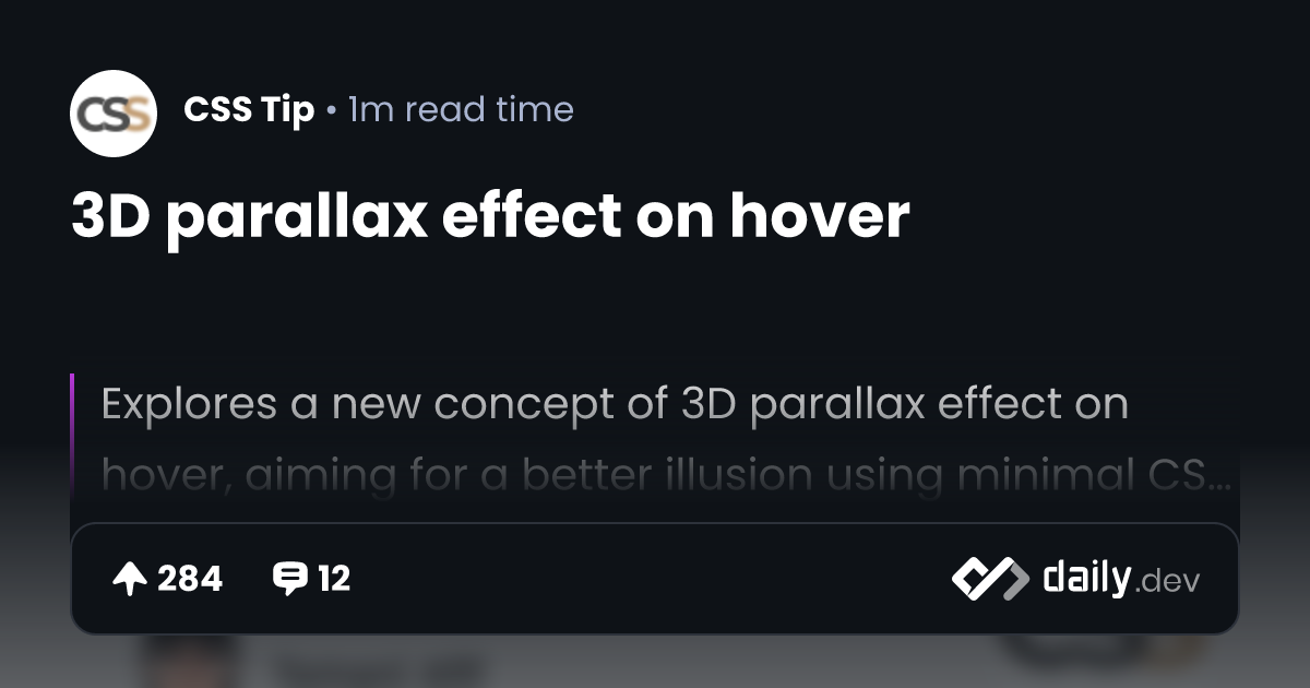 3D parallax effect on hover | daily.dev