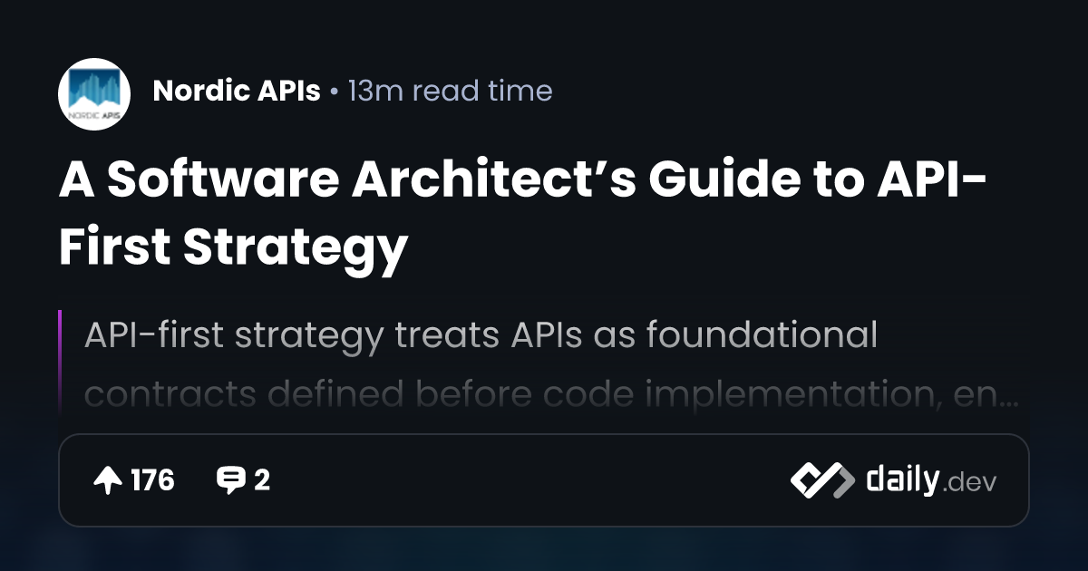 A Software Architect’s Guide to API-First Strategy