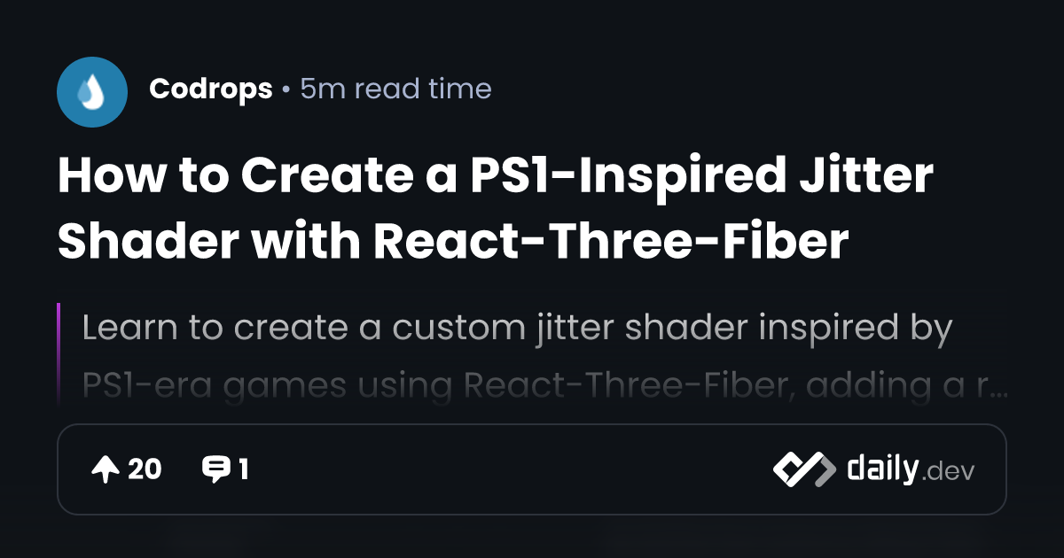How to Create a PS1-Inspired Jitter Shader with React-Three-Fiber ...