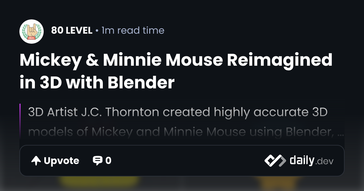 Mickey & Minnie Mouse Reimagined in 3D with Blender