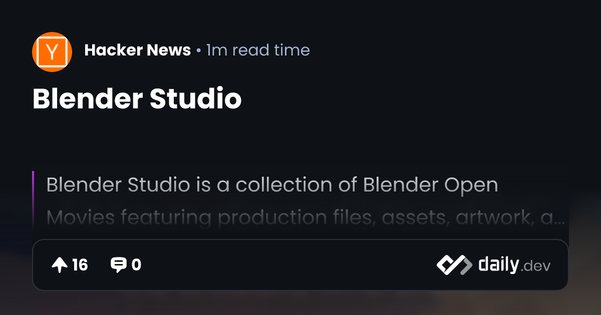 Blender Studio | daily.dev