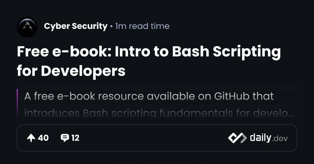 Free e-book: Intro to Bash Scripting for Developers