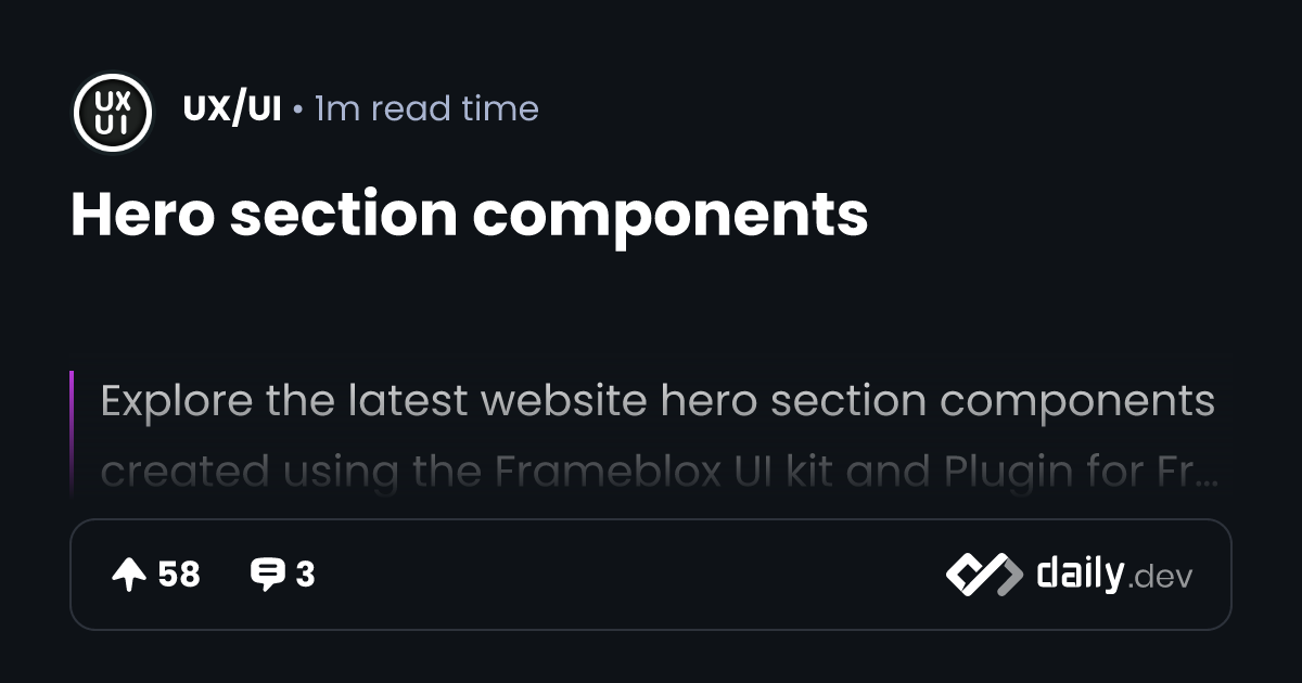 Hero section components | daily.dev
