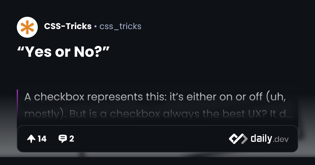  Yes Or No Daily dev