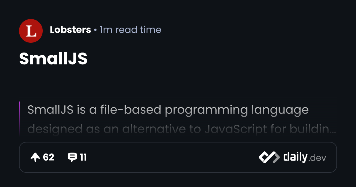 SmallJS | daily.dev
