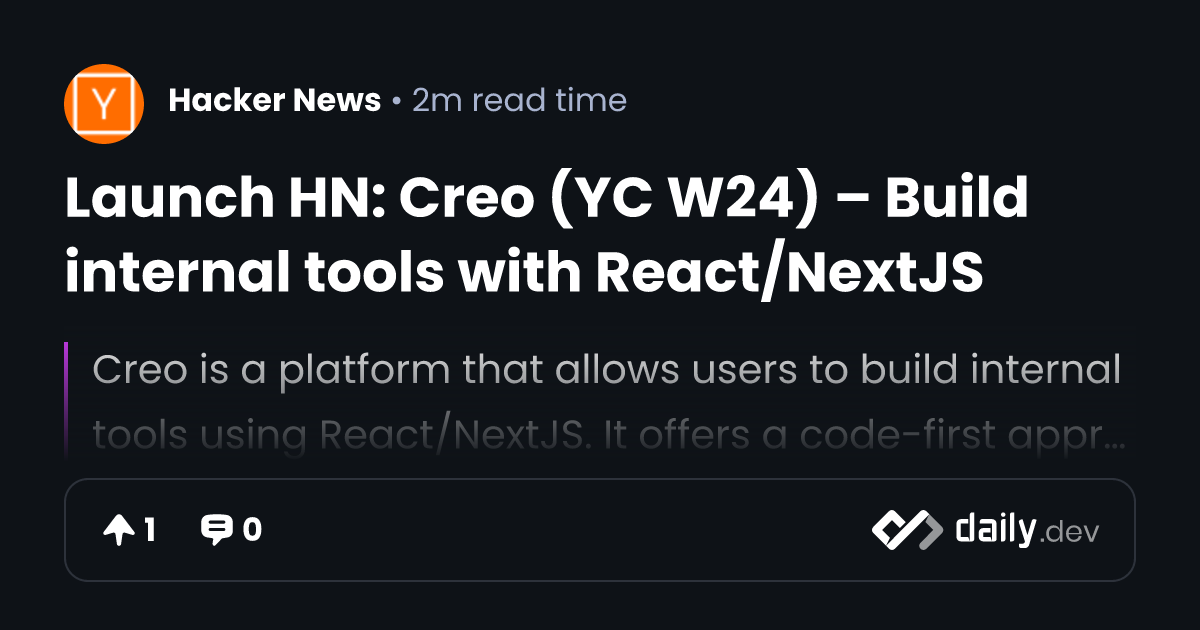 Launch HN: Creo (YC W24) – Build internal tools with...