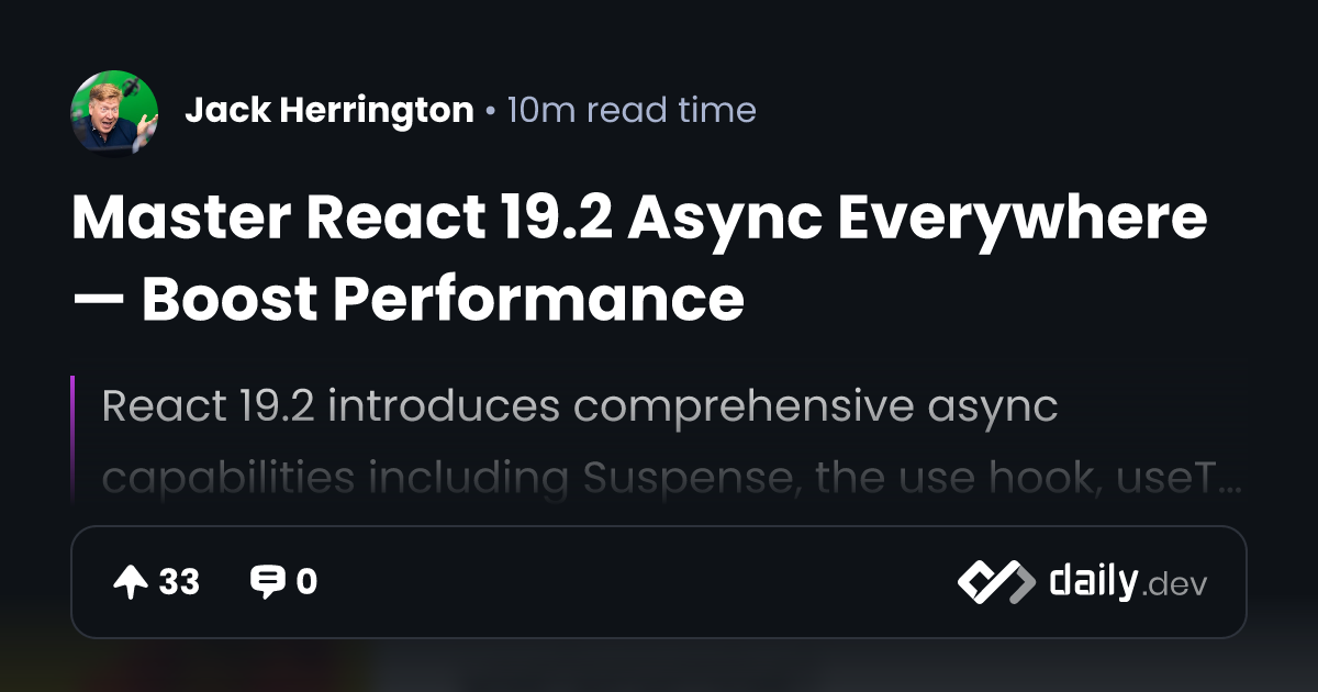 Master React 19.2 Async Everywhere — Boost Performance