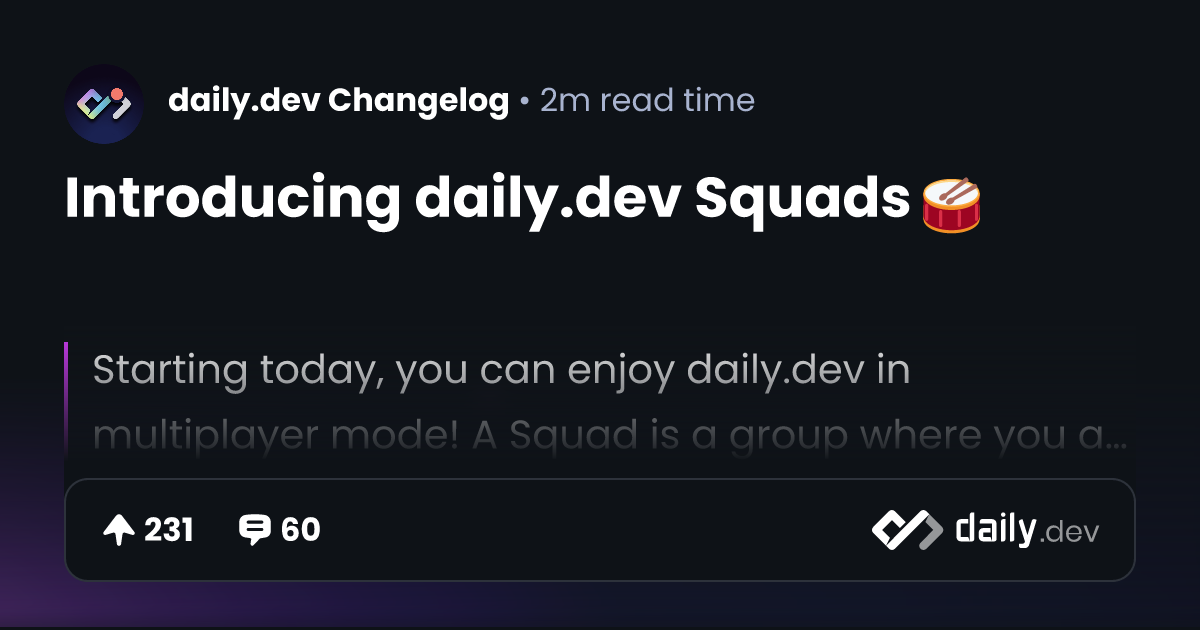 Introducing Daily Dev Squads рџґѓ Daily Dev