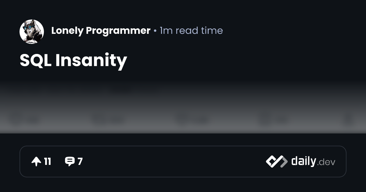 SQL Insanity | daily.dev