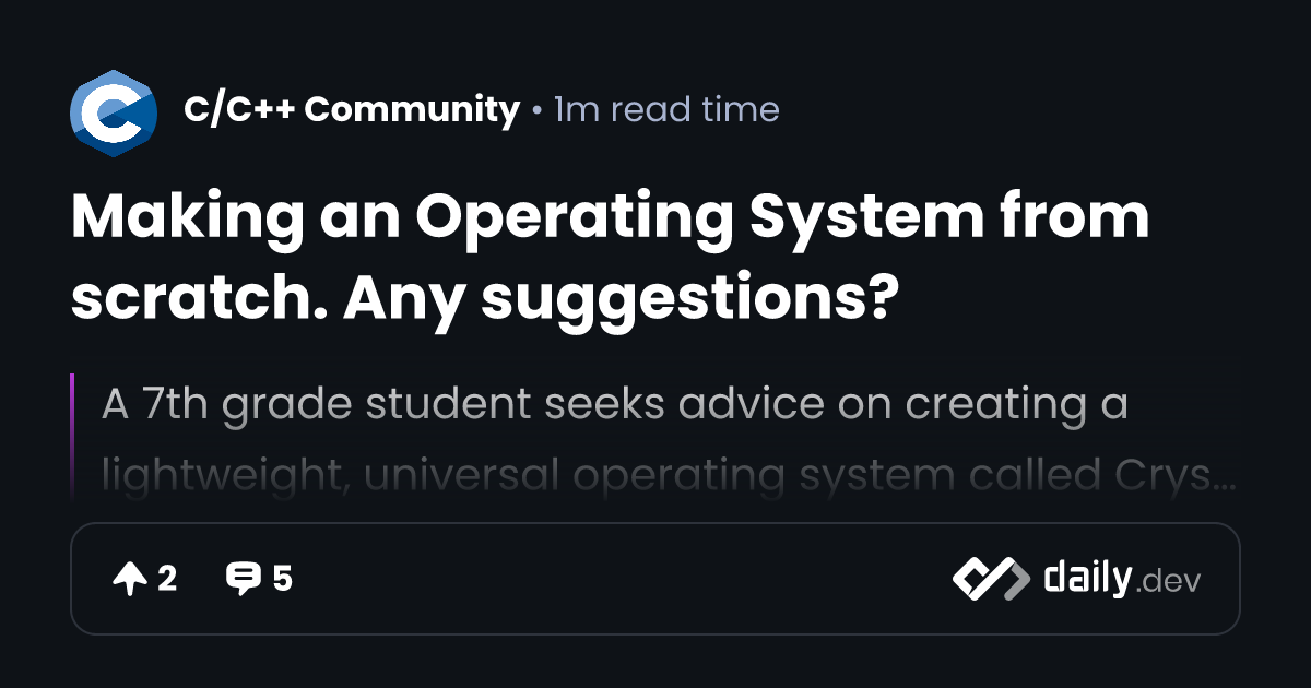 Making an Operating System from scratch. Any suggestions?
