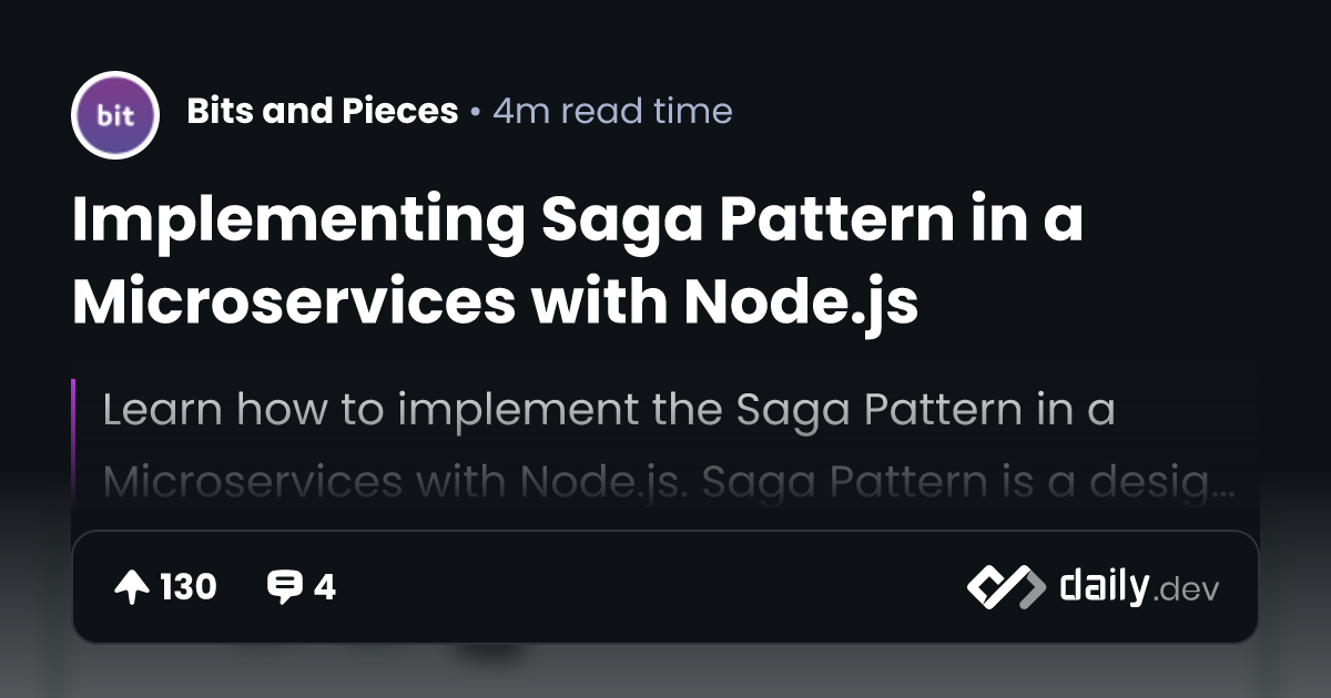 Implementing Saga Pattern in a Microservices with Node.js