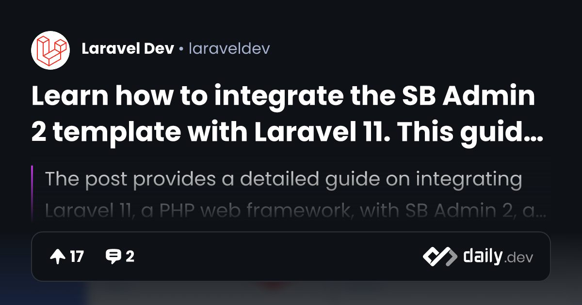 Learn how to integrate the SB Admin 2 template with...