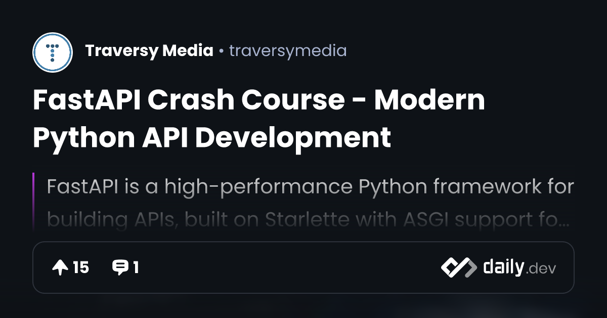 FastAPI Crash Course - Modern Python API Development