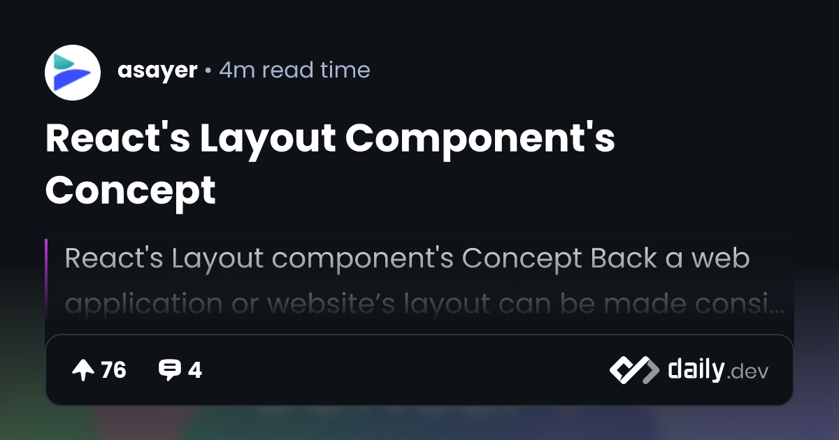 React's Layout Component's Concept | daily.dev