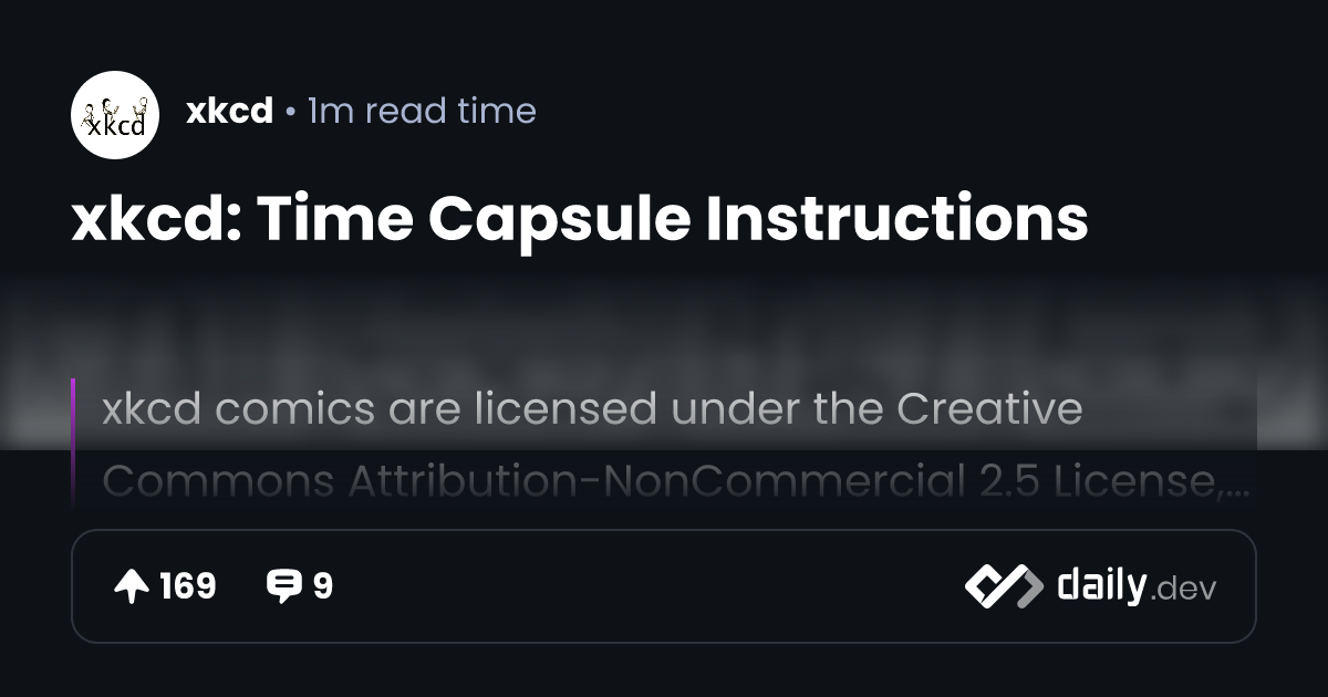 Xkcd Time Capsule Instructions Daily Dev