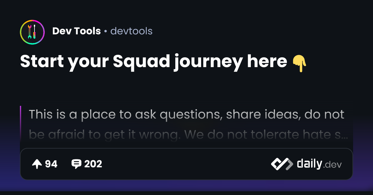 Start Your Squad Journey Here рџ Daily Dev