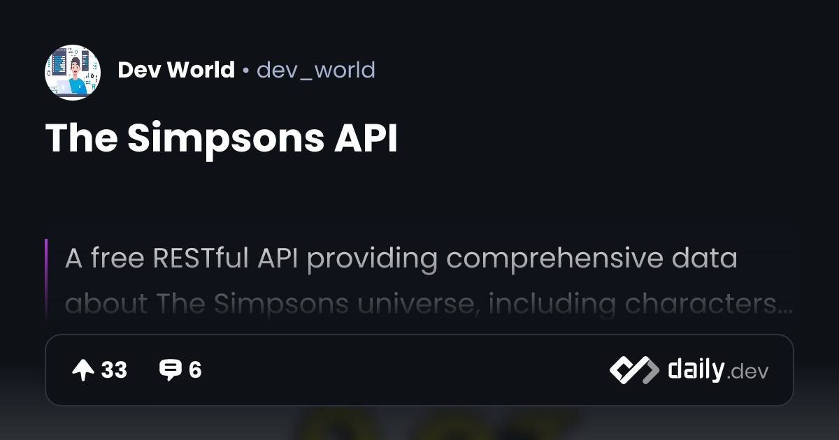 The Simpsons API | daily.dev