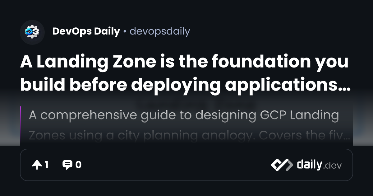 A Landing Zone is the foundation you build before deploying ...