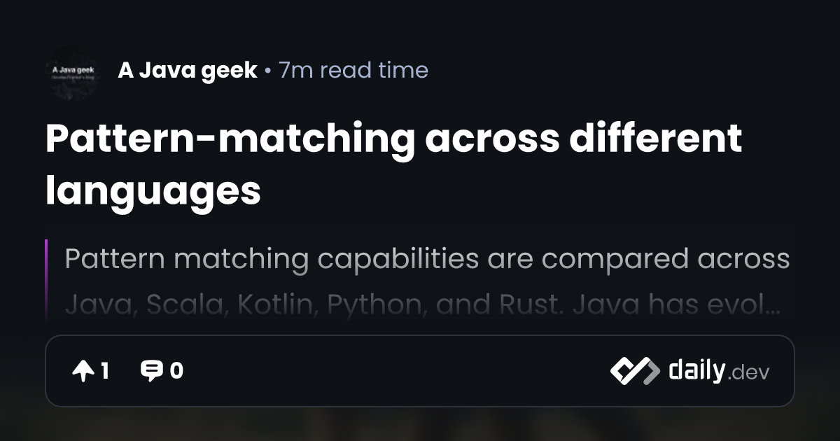 Pattern-matching across different languages | daily.dev