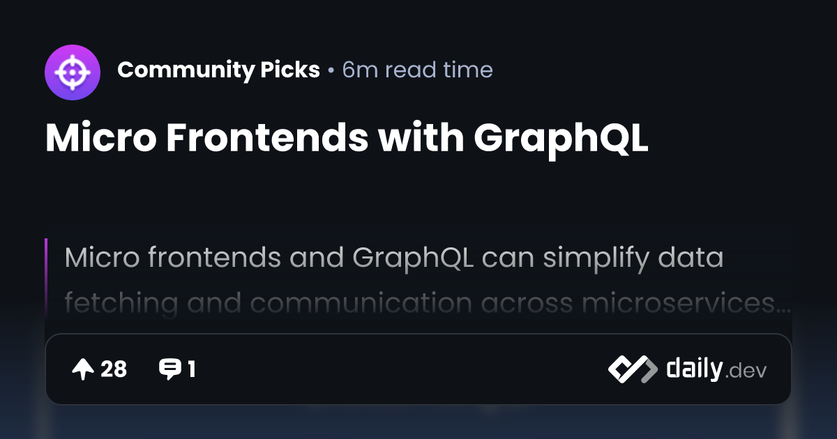 Micro Frontends with GraphQL | daily.dev